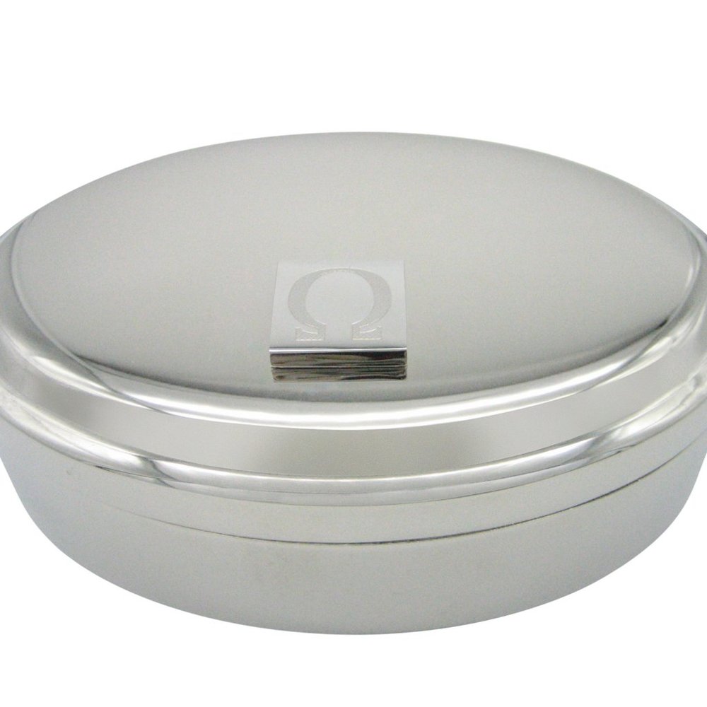 Etched Mathematical Greek Omega Symbol Jewelry Box - Gem